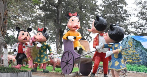 Độc đáo những bức tượng ”Gia đình chuột Mickey” du xuân tại Hải Phòng